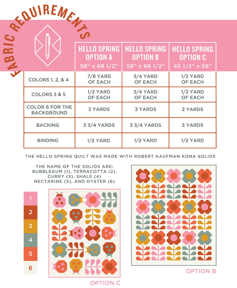 Hello Spring Quilt Pattern by Pen and Paper Patterns - Printed Booklet by Pen + Paper Patterns ...